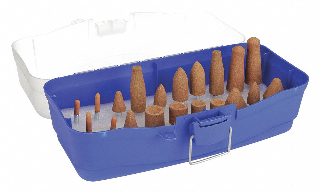 Vitrified Mounted Point Kit, 60 and 36 Grit, Medium/Coarse Aluminum ...