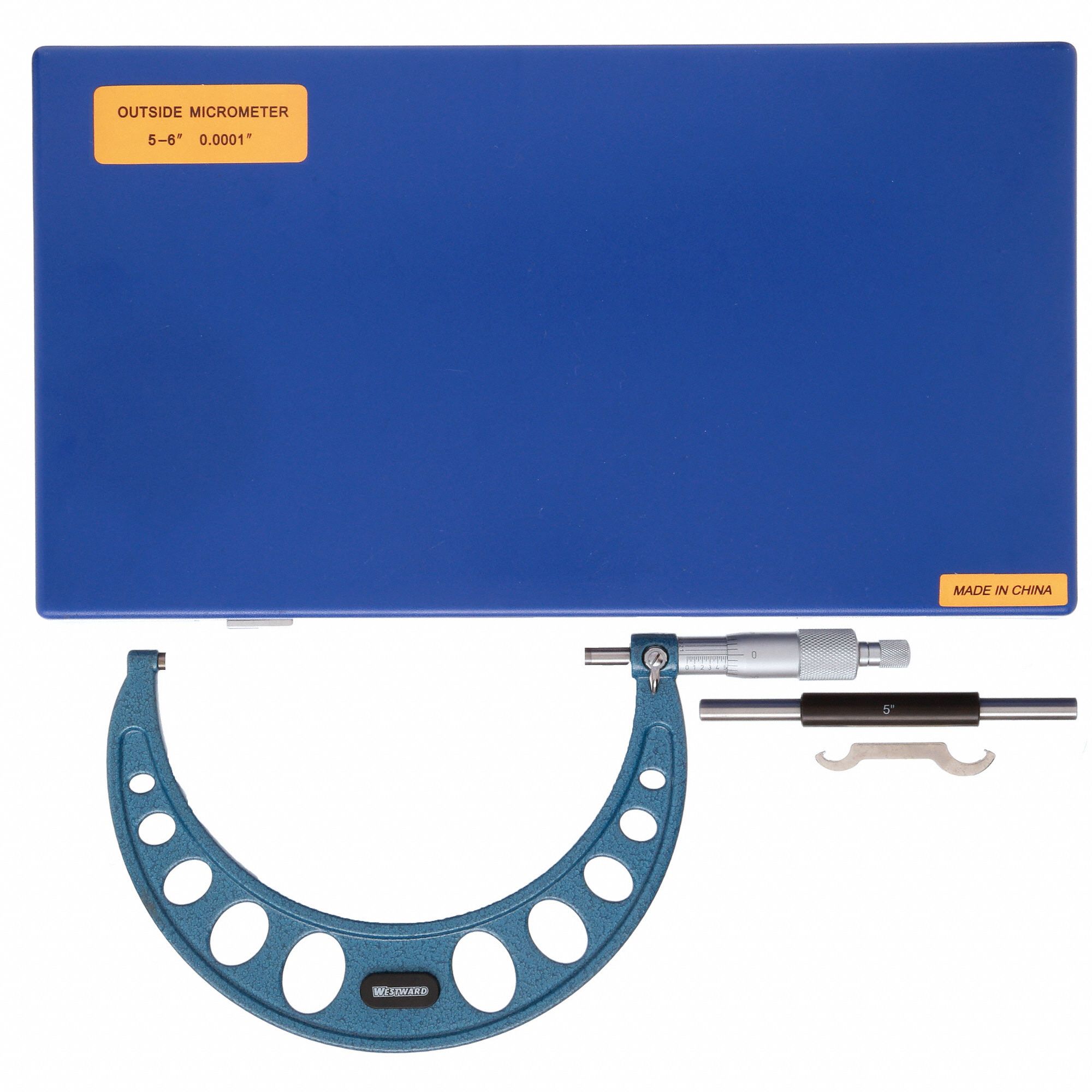 WESTWARD Mechanical Outside Micrometer, Range 5 in to 6 in, Mechanical ...