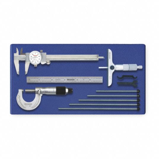 Precision Measuring Tool Kit, 4pc, Number of Pieces 4 - Grainger
