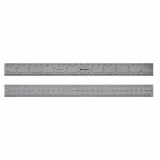 Rigid Rule,12 In,Inch/Metric - Grainger