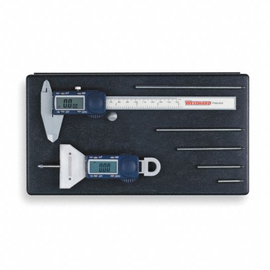 WESTWARD Precision Measuring Tool Kit: 2 Pieces, Digital Caliper ...