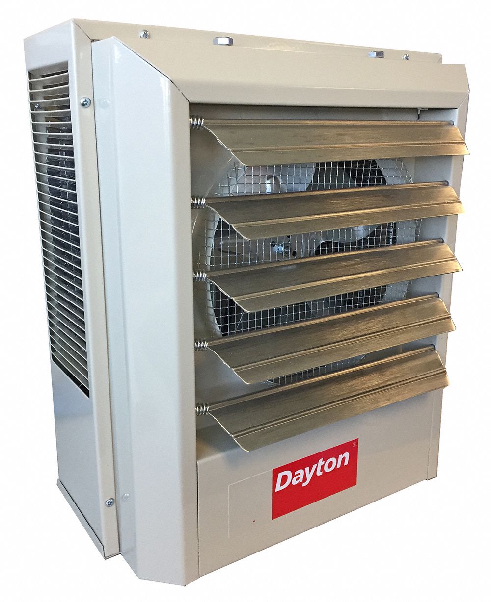 DAYTON Electric Wall & Ceiling Unit Heater, 3kW, 208V AC, 1-phase, Air ...