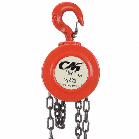 CM Manual Chain Hoist, 1000 lb Load Capacity, 15 ft Hoist Lift, 1 1/16 ...