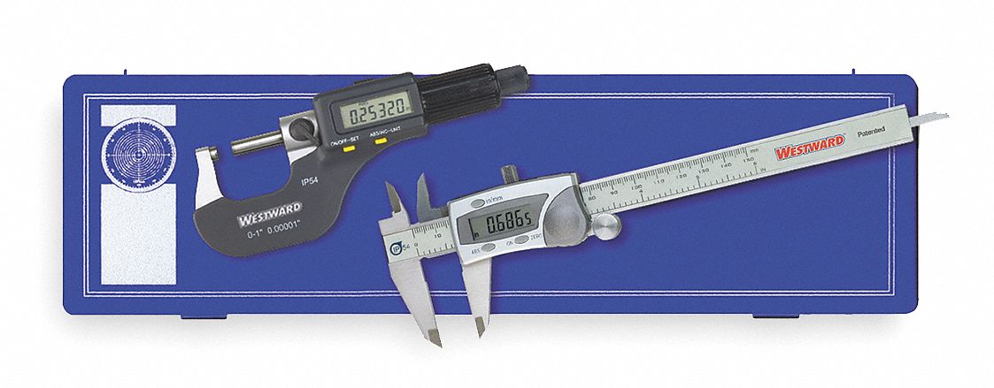 WESTWARD Precision Measuring Tool Kit,2pc, Number of Pieces 2 - 2ZA62 ...