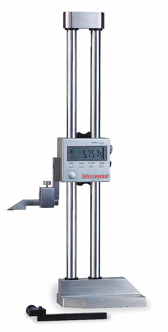 Height Gauge, Range 0 to 12 in/0 to 300 mm, Accuracy +/-0.0015 in ...
