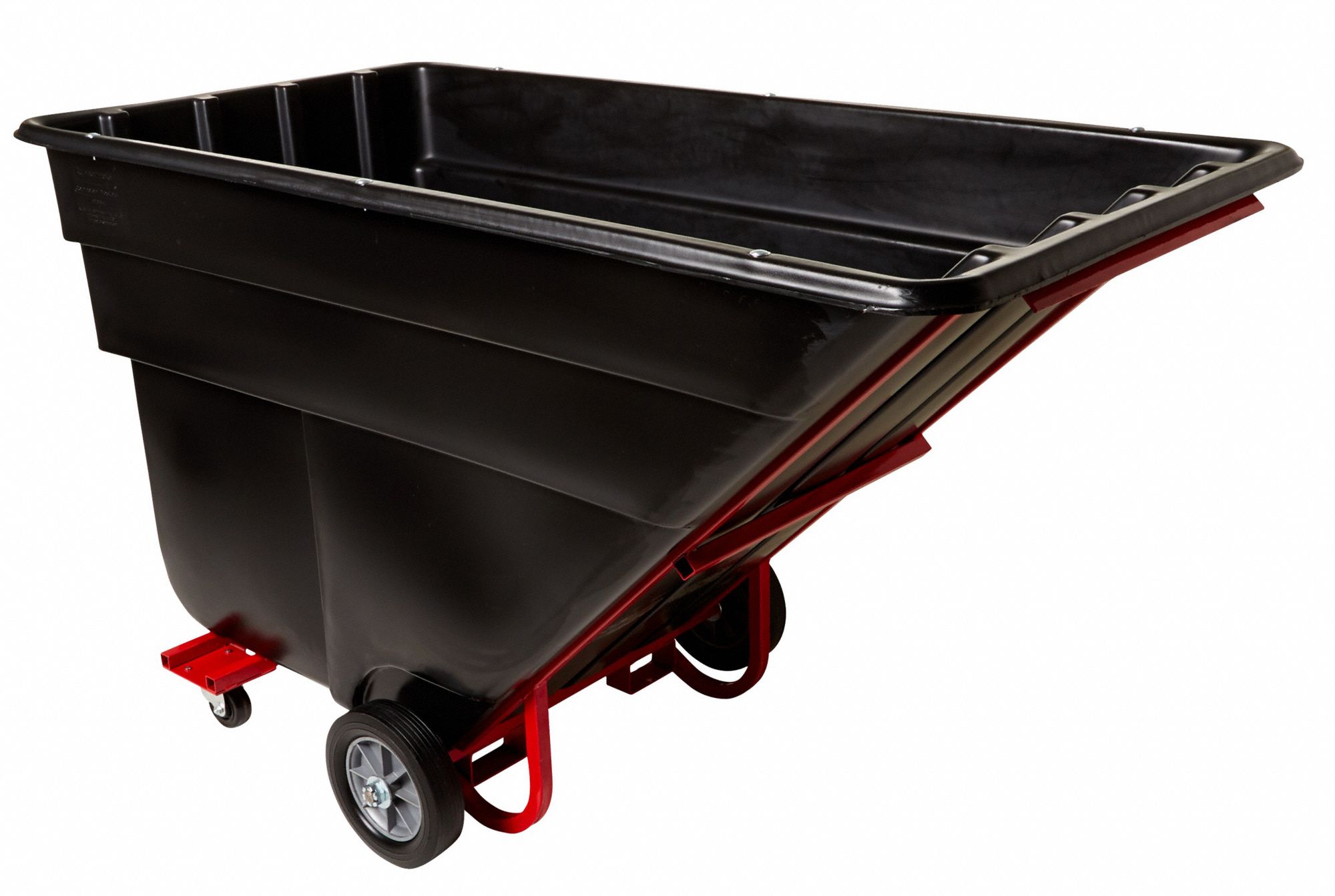 RUBBERMAID COMMERCIAL PRODUCTS Black, Forkliftable Plastic Tilt Truck ...