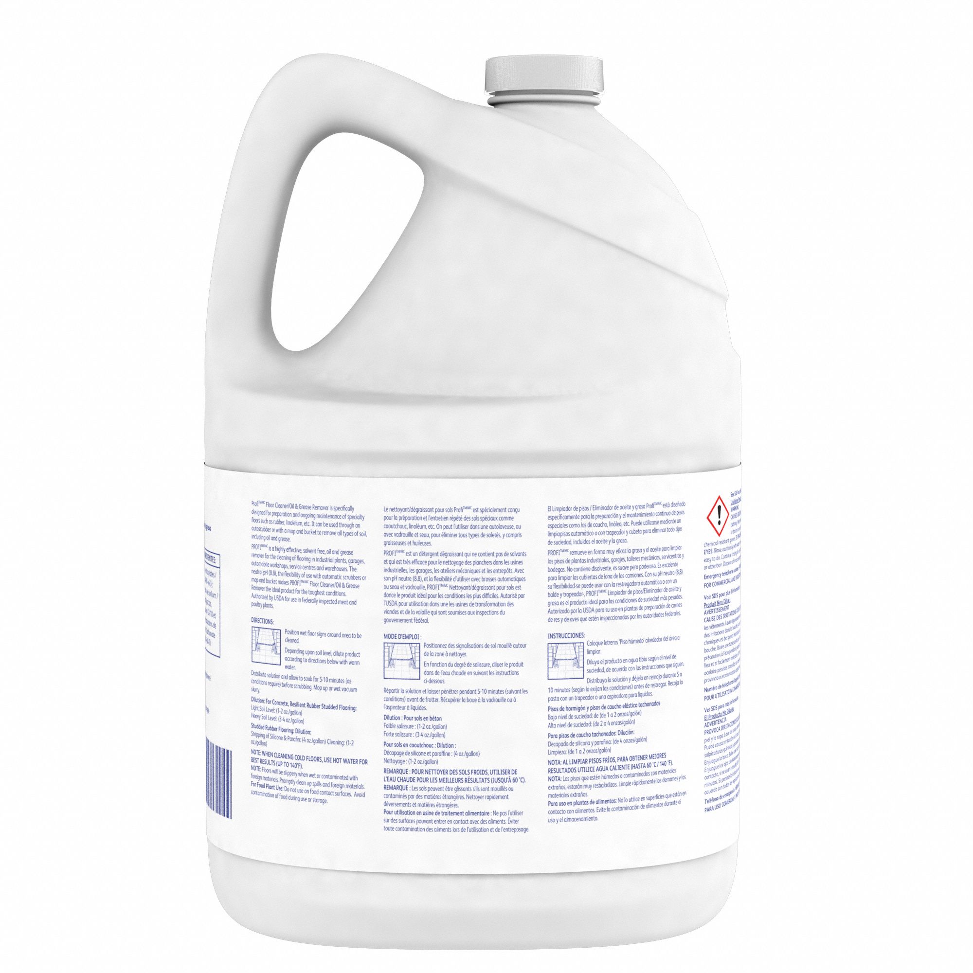 DIVERSEY Floor Cleaner: Jug, 1 gal Container Size, Concentrated, Liquid ...