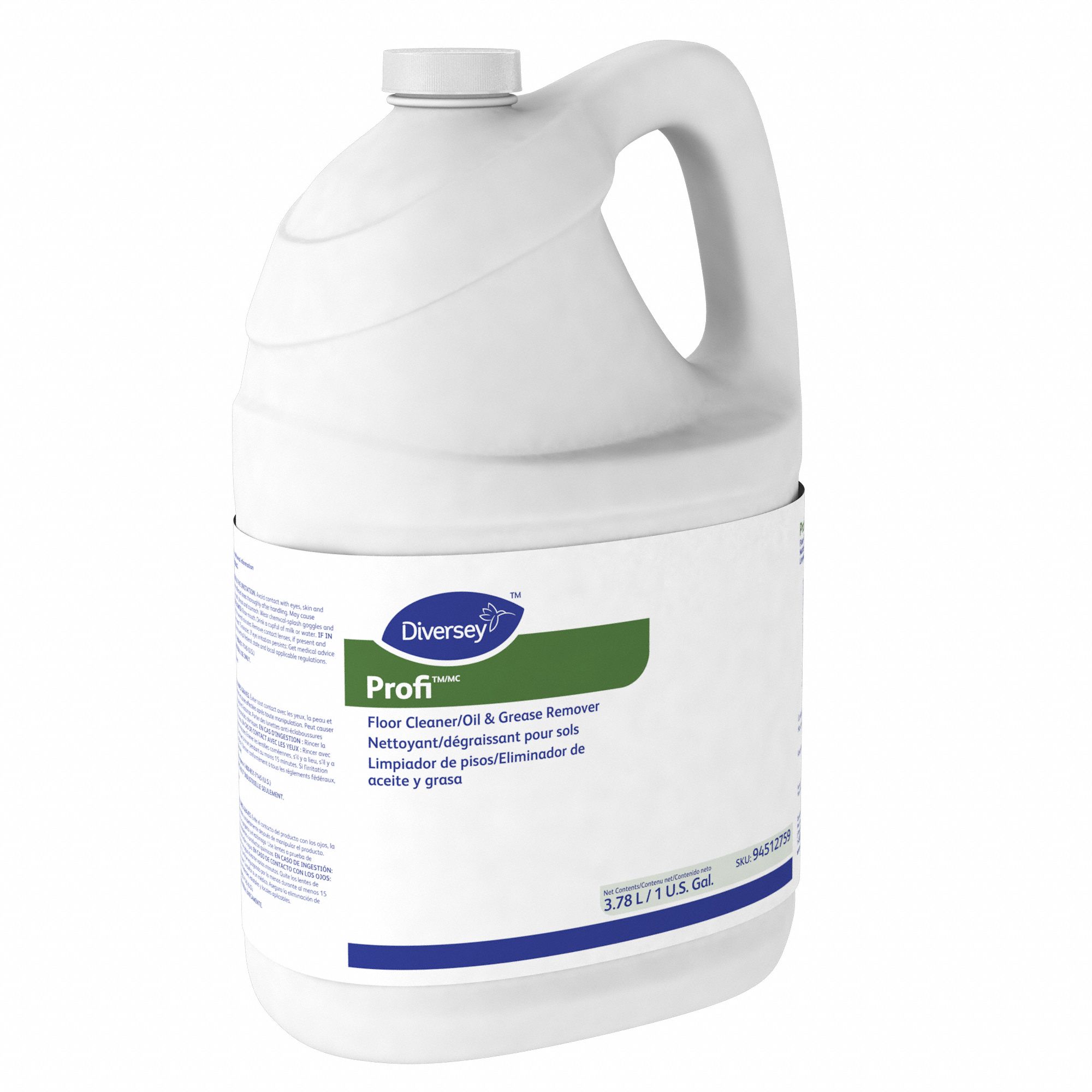 DIVERSEY Floor Cleaner: Jug, 1 gal Container Size, Concentrated, Liquid ...