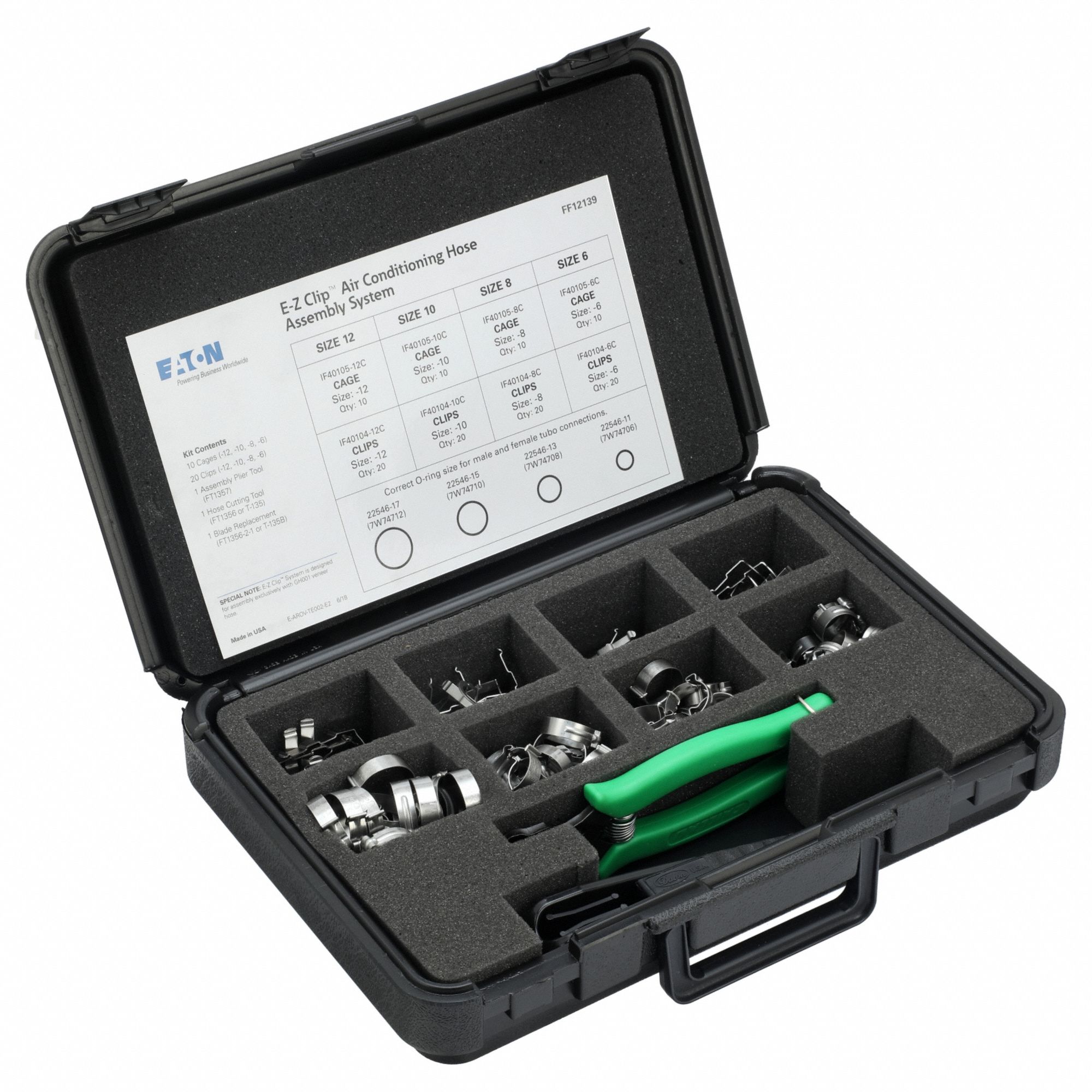 AEROQUIP, A/C Hose Clip and Cage Kit, 134A/MP39/MP66/R12/R22/R404A/R502 ...