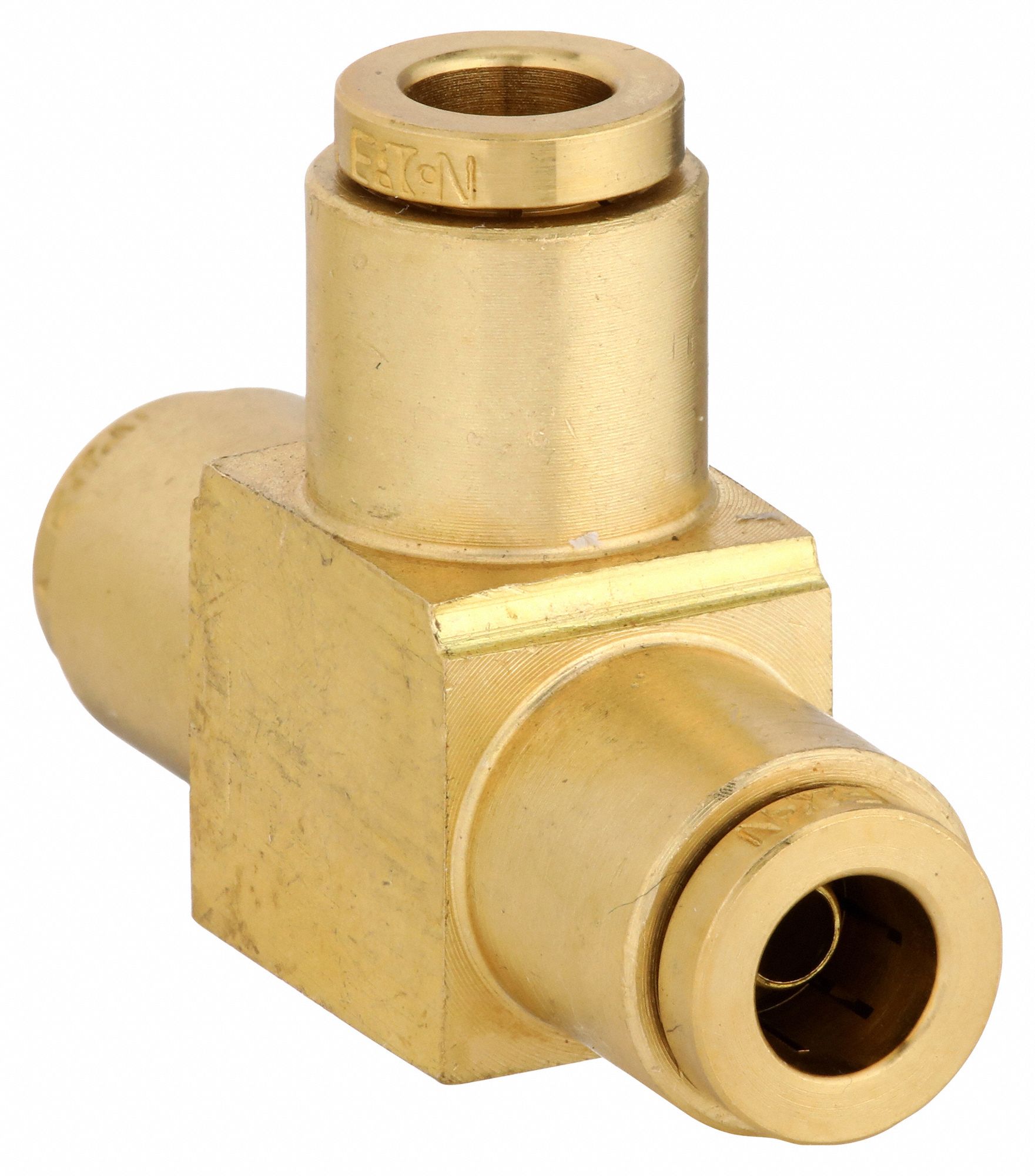 1/4 in OD x 1/4 in OD x 1/4 in OD Fitting Size, Brass, Push-Fit Tee ...