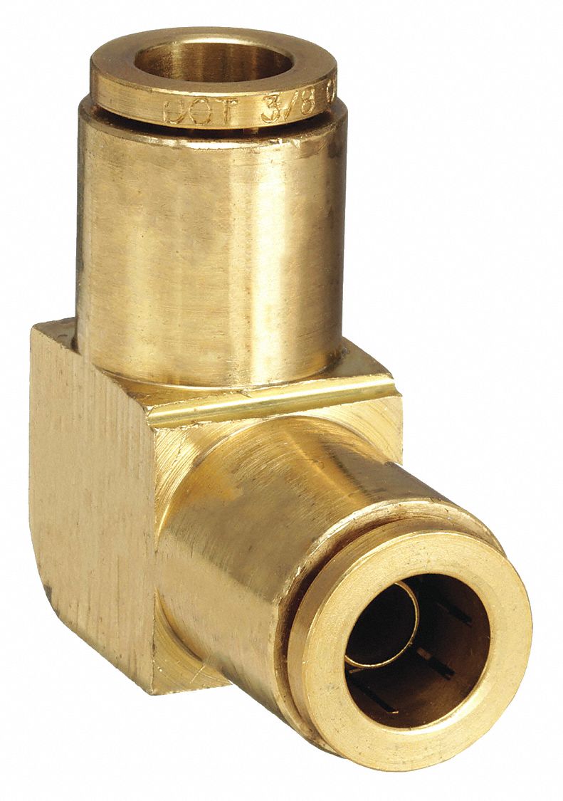 1/4 in OD x 1/4 in OD Fitting Size, Push-to-Connect x Push-to-Connect, Push-Fit Elbow Fitting ...