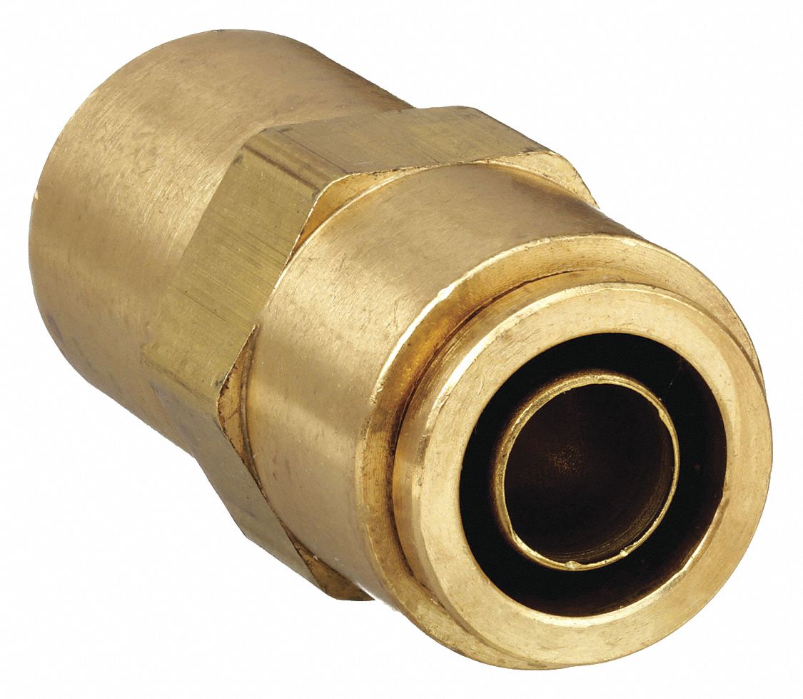 1/2 in OD x 3/8 in Pipe Fitting Size, Push-to-Connect x NPTF, Push-Fit ...