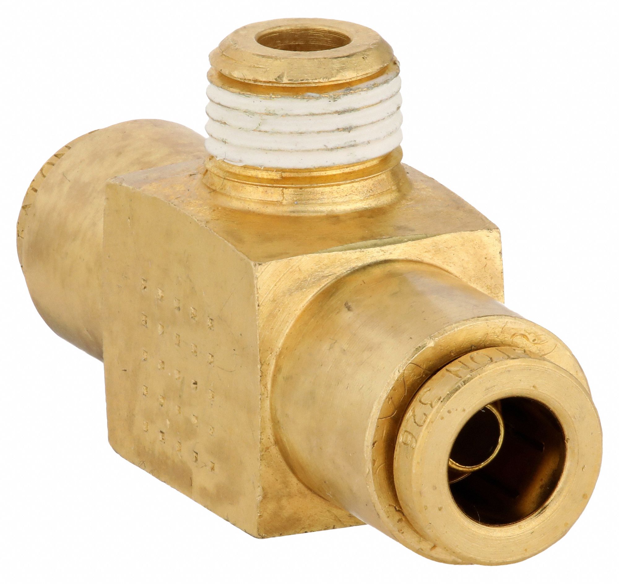 1/4 in OD x 1/4 in OD x 1/8 in Pipe Fitting Size, Brass, Push-Fit Tee Fitting - 2ZKW4|1872X4 ...
