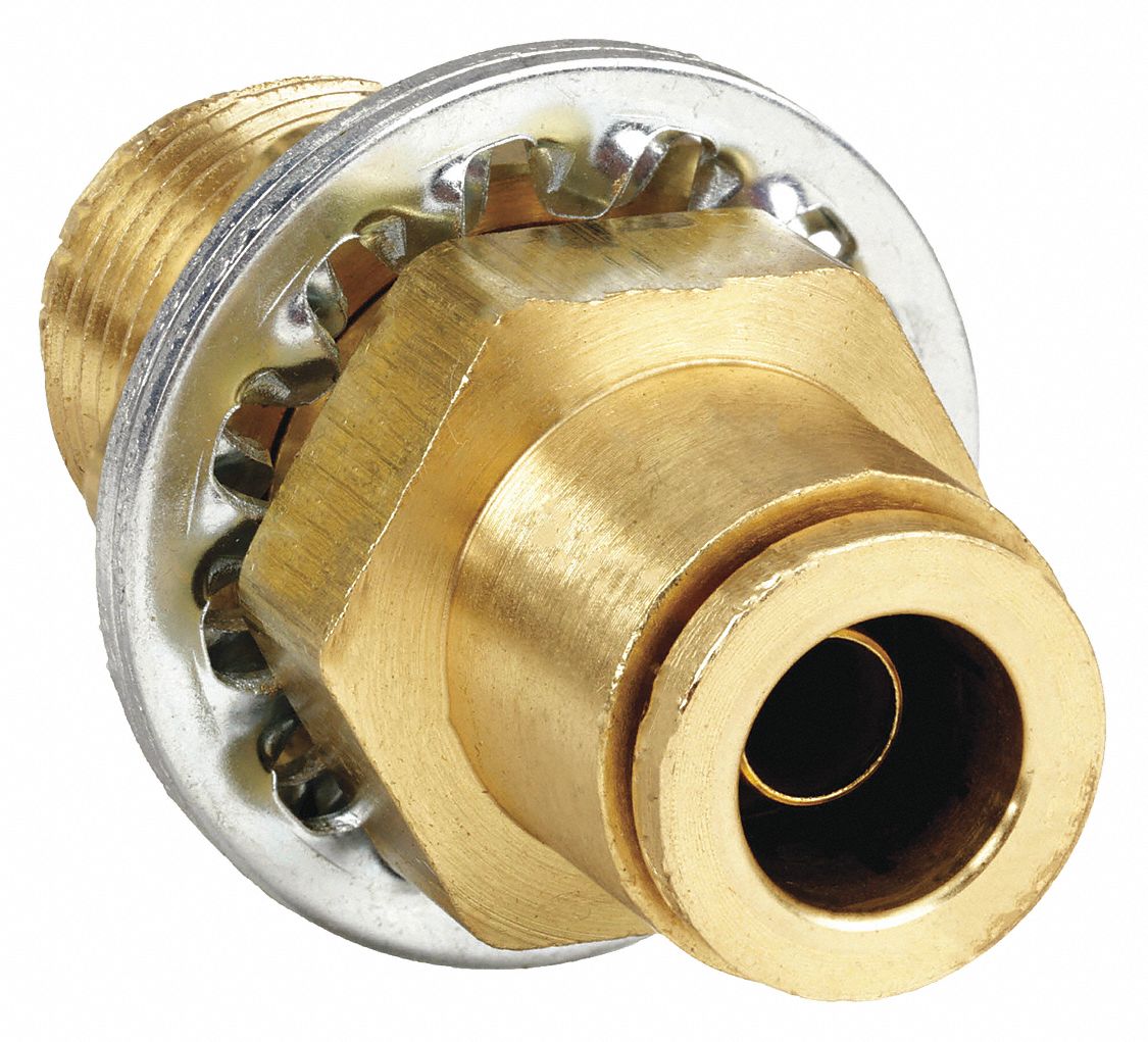 3/8 in OD x 3/8 in Pipe Fitting Size, Push-to-Connect x NPTF, Push-Fit ...