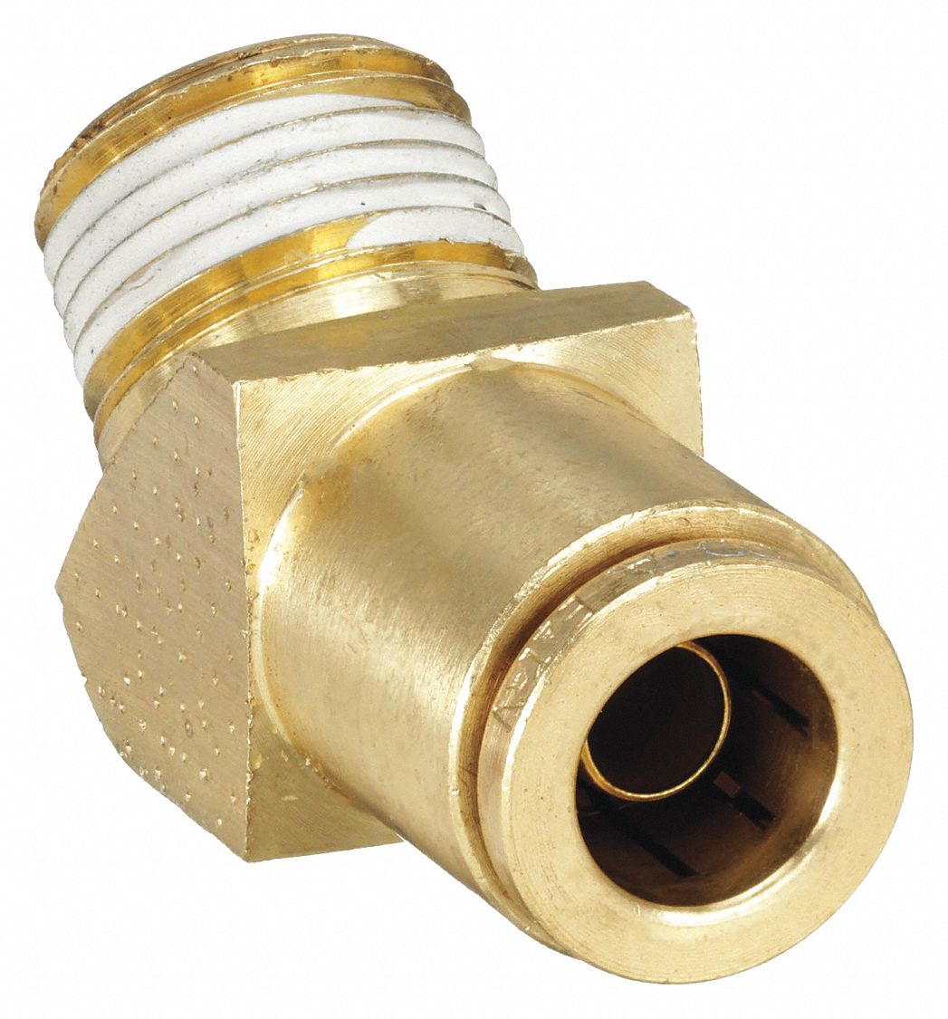 3/4 in OD x 1/2 in Pipe Fitting Size, Push-to-Connect x NPTF, Push-Fit Elbow Fitting - 2ZKZ1 ...
