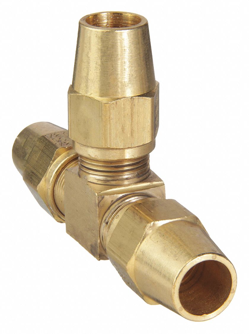 WEATHERHEAD, 1/2 in OD x 1/2 in OD x 1/2 in OD Fitting Size, Brass ...