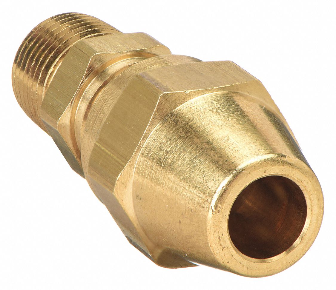 WEATHERHEAD, 3/8 in OD x 1/4 in Pipe Fitting Size, Compression x MNPTF ...