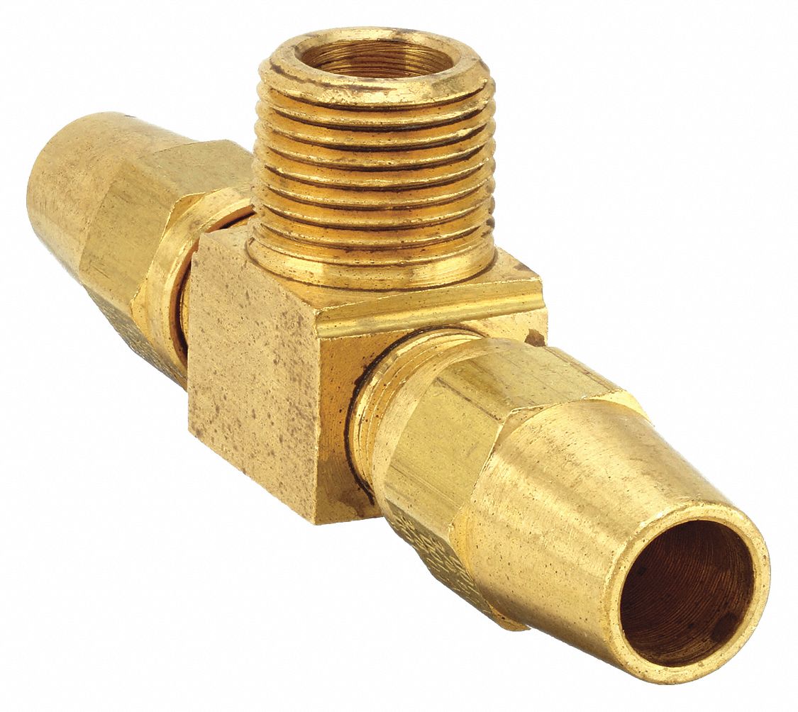WEATHERHEAD, 3/8 in OD x 3/8 in OD x 3/8 in Pipe x 3/8 in Pipe Fitting ...