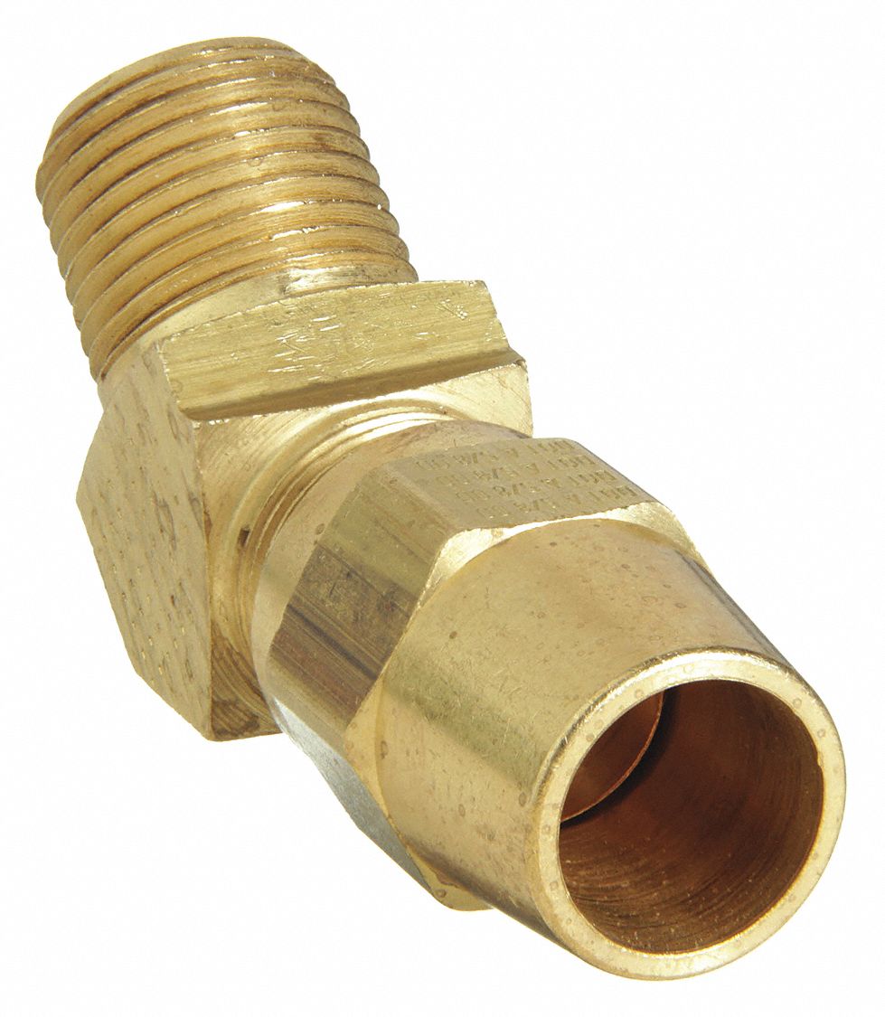 WEATHERHEAD, 3/8 in OD x 1/4 in Pipe Fitting Size, Compression x NPTF ...