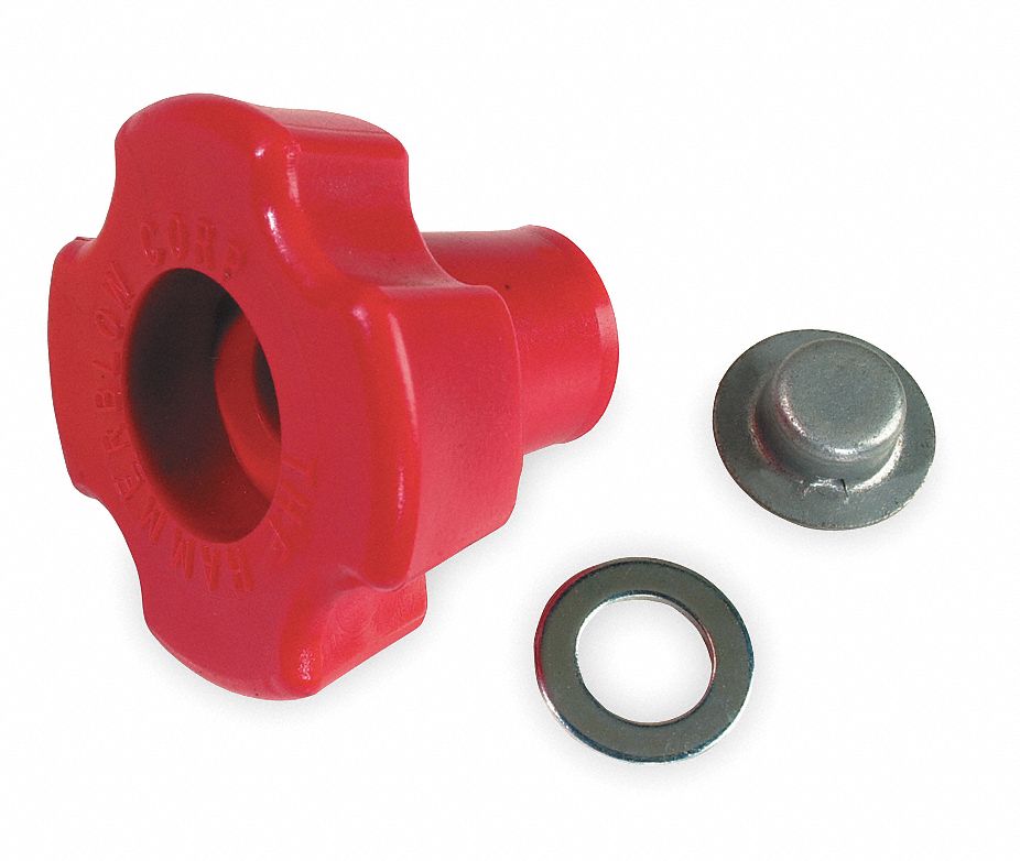 BULLDOG, Knob Kit, Mount Cap and Washer, Red Knob Replacement Kit ...