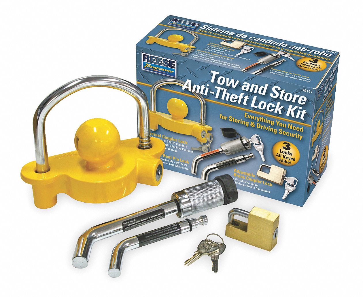 REESE Tow And Store Anti-Theft Lock Set - 2ZPU3|7014700 - Grainger