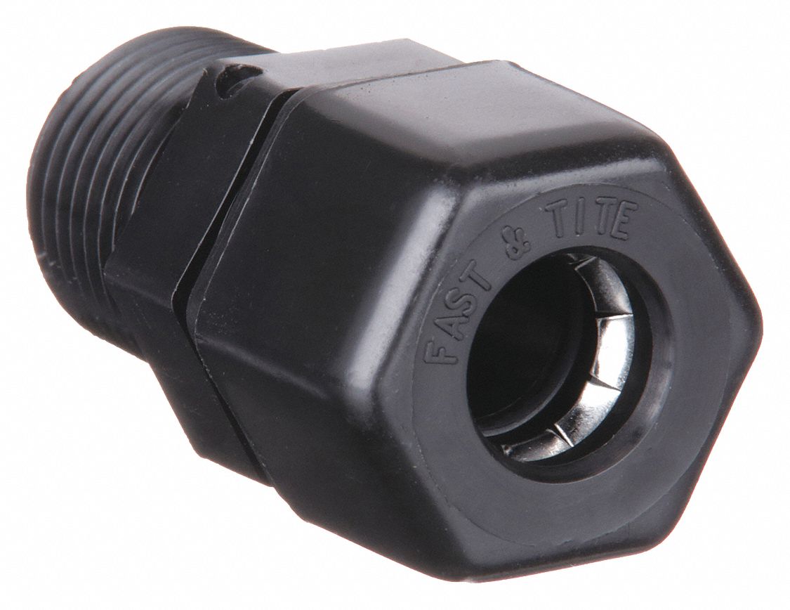 PARKER, 3/8 in OD x 1/4 in Pipe Size, Compression x MNPTF, Compression ...