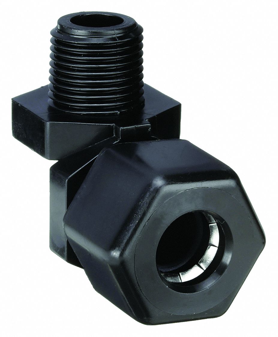 PARKER, 5/8 in OD x 1/2 in Pipe Size, Compression x MNPTF, Compression Fitting Elbow - 2ZRW5 ...