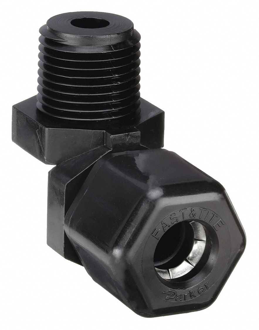 PARKER, 1/2 in OD x 1/2 in Pipe Size, Compression x MNPTF, Compression ...