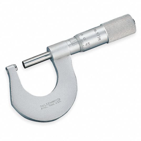 STARRETT Digital Spherical Anvil Micrometer: Mechanical, 0 in to 1 in ...