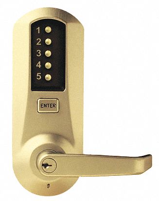 SIMPLEX, ADA Compliant, Brass, Mechanical Push Button Lockset - 2ZU96 ...