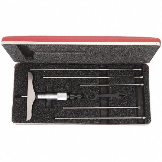 STARRETT, 0 in to 6 in, Inch, Mechanical Depth Micrometer - 2ZUD3|445BZ ...