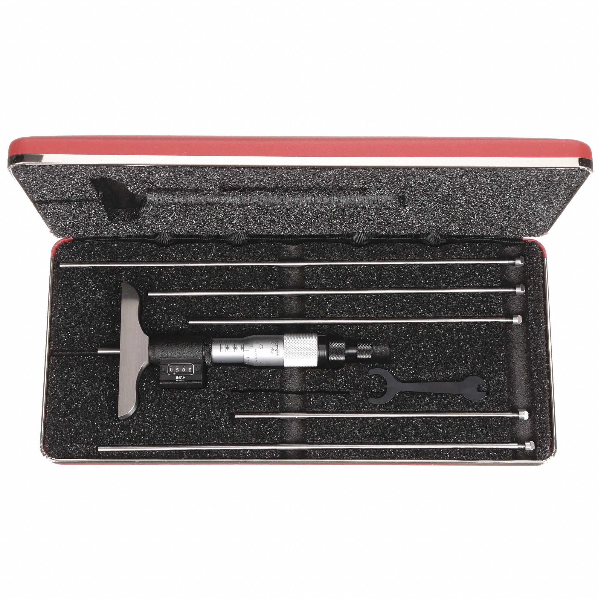 STARRETT, 0 in to 6 in, Inch, Mechanical Depth Micrometer with Digit ...