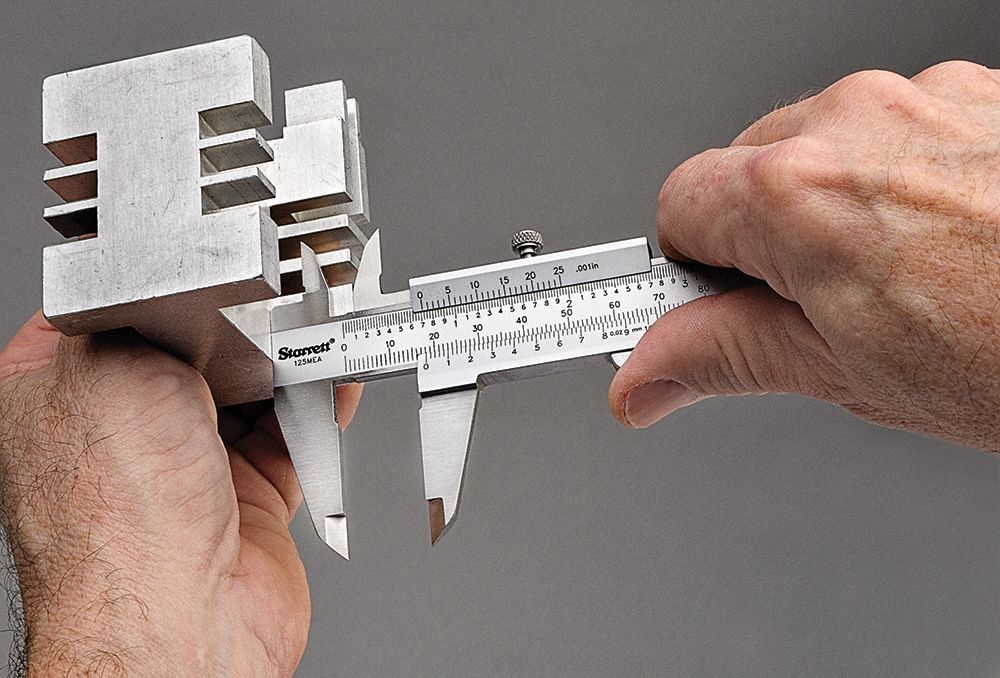 STARRETT 4-Way Vernier Caliper: 0 in to 6 in/0 mm to 150 mm Range, 1 1/ ...