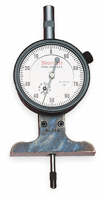 STARRETT Dial Depth Gauge: 0 in to 3 in Range, +/-0.001 in Accuracy, 0. ...