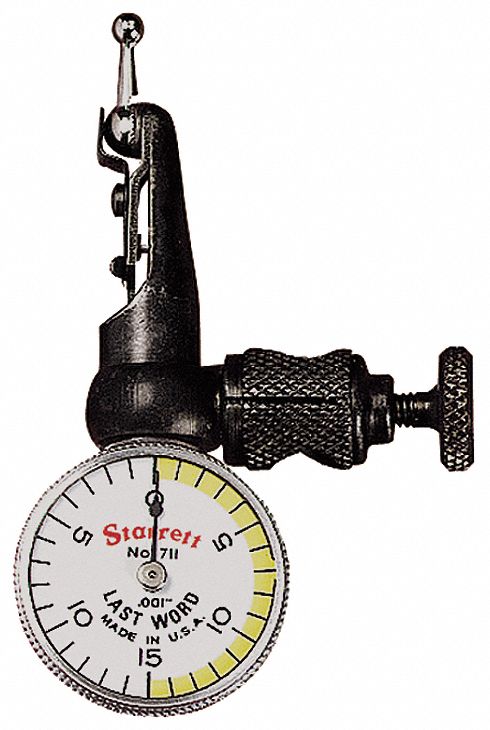 STARRETT Swivel-Head Dial Test Indicator: Swivel Head, 0 in to 0.03 in ...