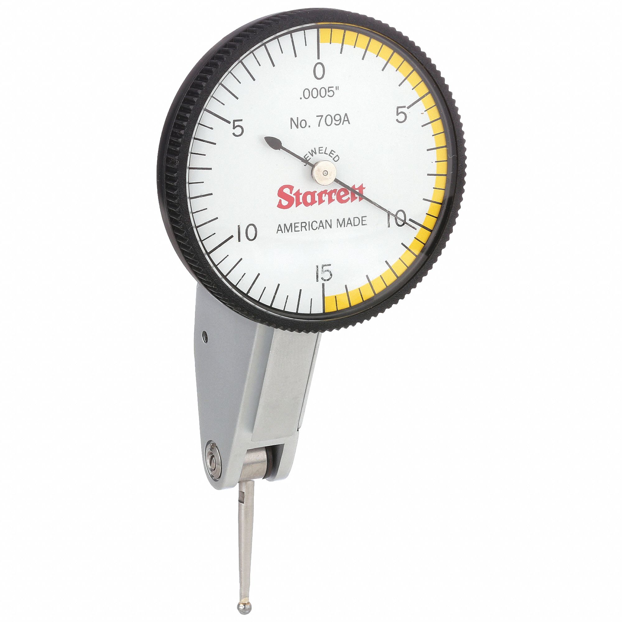 STARRETT, 0 in to 0.03 in, Horizontal, Tilted-Face Dial Test Indicator ...