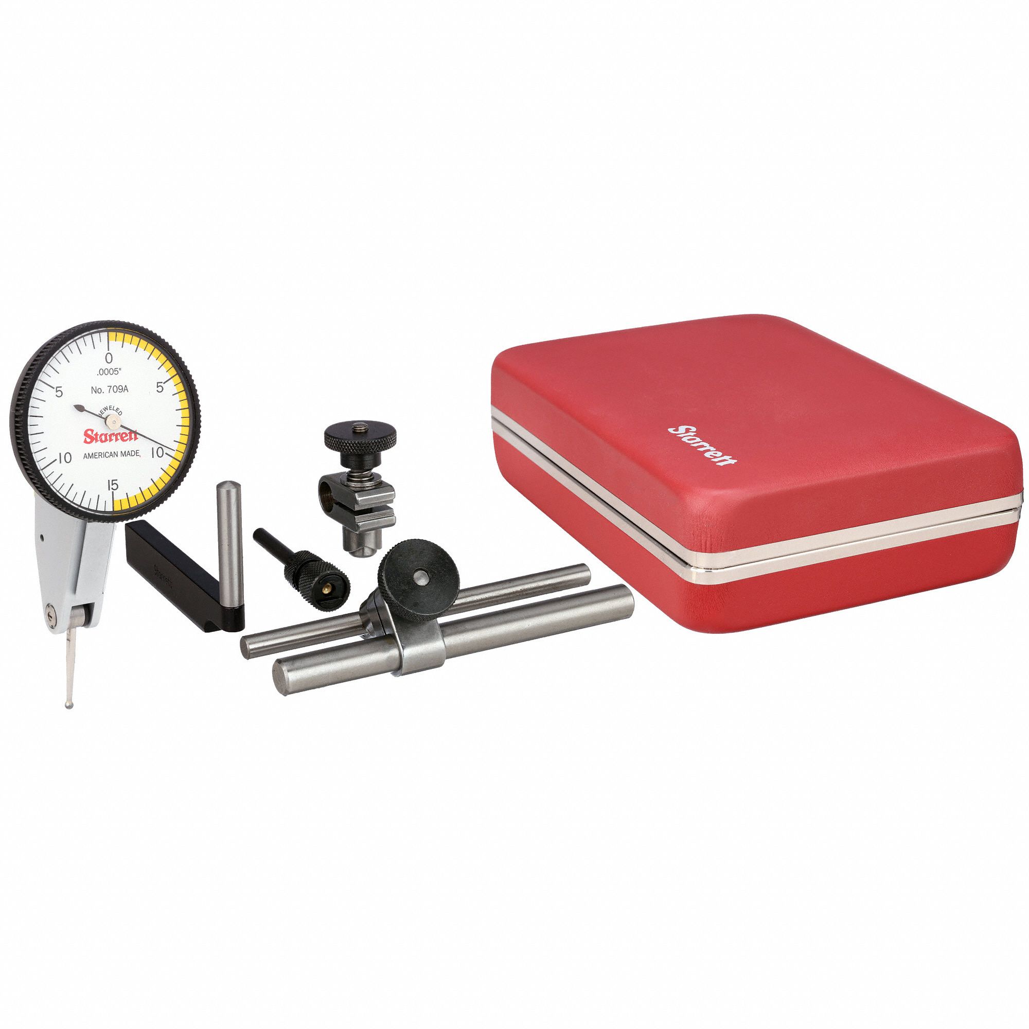 STARRETT Tilted-Face Dial Test Indicator: Horizontal, 0 in to 0.03 in ...