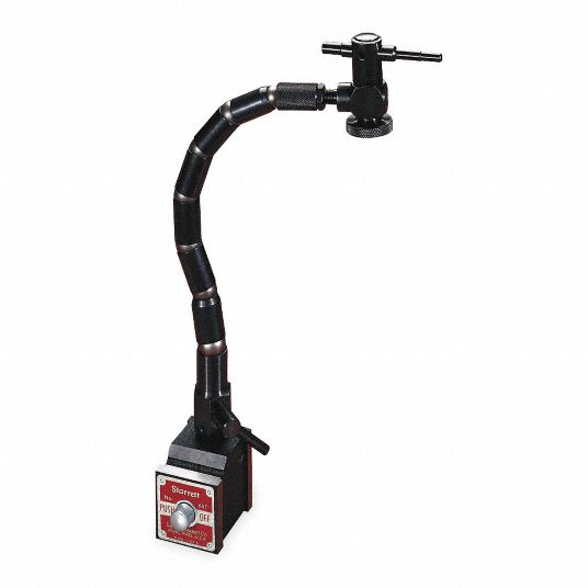 STARRETT Magnetic-Base Indicator Holder: Magnetic Base, Flex Arm, 100 ...