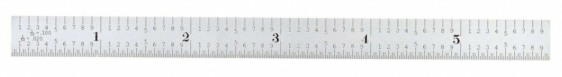 STARRETT Steel Rule, Flexible: 3R, 10ths/32nds/50ths/64ths, 6 in Lg (In ...