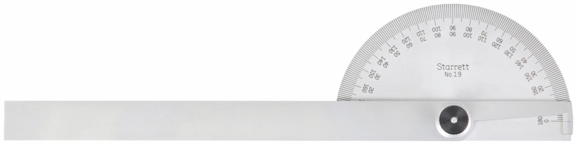 STARRETT MANUAL-READING PROTRACTOR, 0 ° TO 180 ° RANGE, 1 ° GRADUATIONS ...