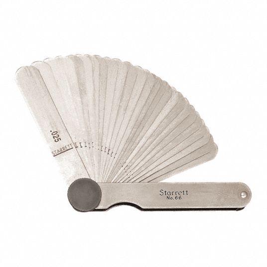 Starrett Feeler Gauge Set Thickness Range 0 0015 In To 0 025 In