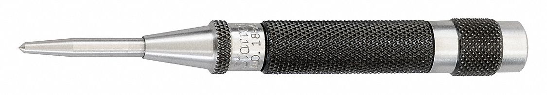Starrett 18AA Starrett Automatic Center Punch: 0 in Tip Size, Round, 9/ ...