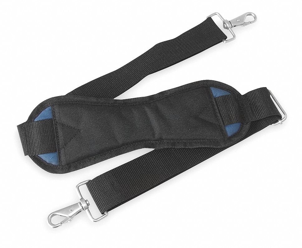 Black/Blue, Padded Shoulder Strap, Polyester - Grainger