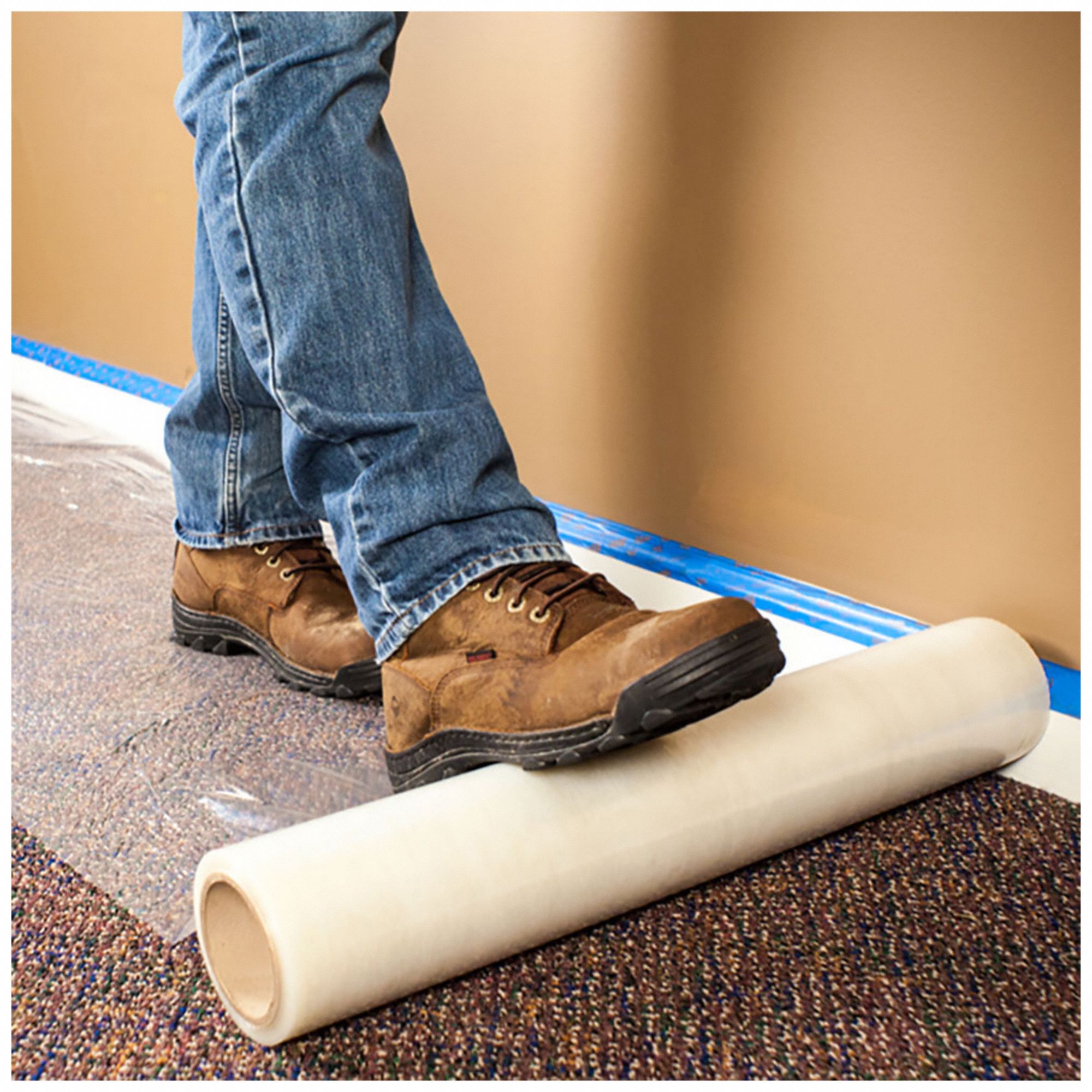 SURFACE SHIELDS Carpet Protection: 2.5 mil Thick, 4 ft Wd, 500 ft Lg ...