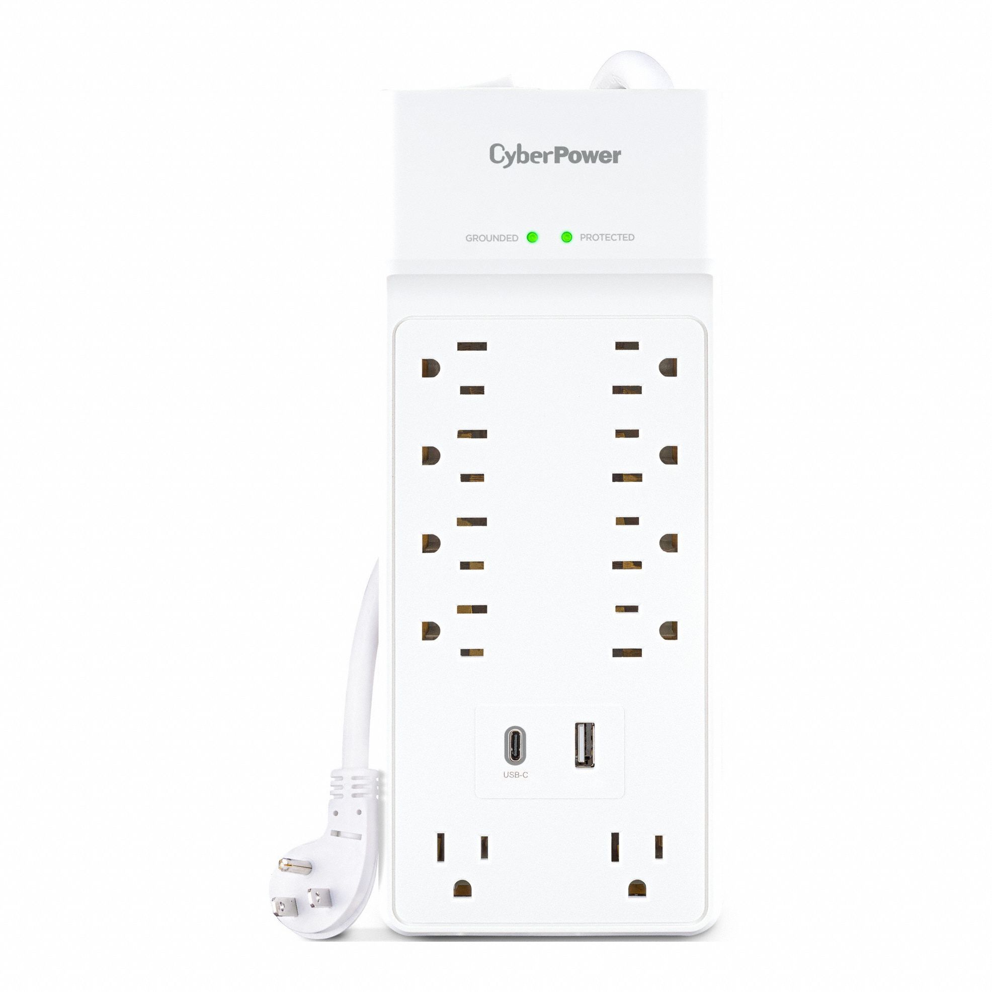CYBER POWER, 10 Outlets, 4 ft Cord Lg, Outlet Strip - 402LE1|P1004UC15 ...