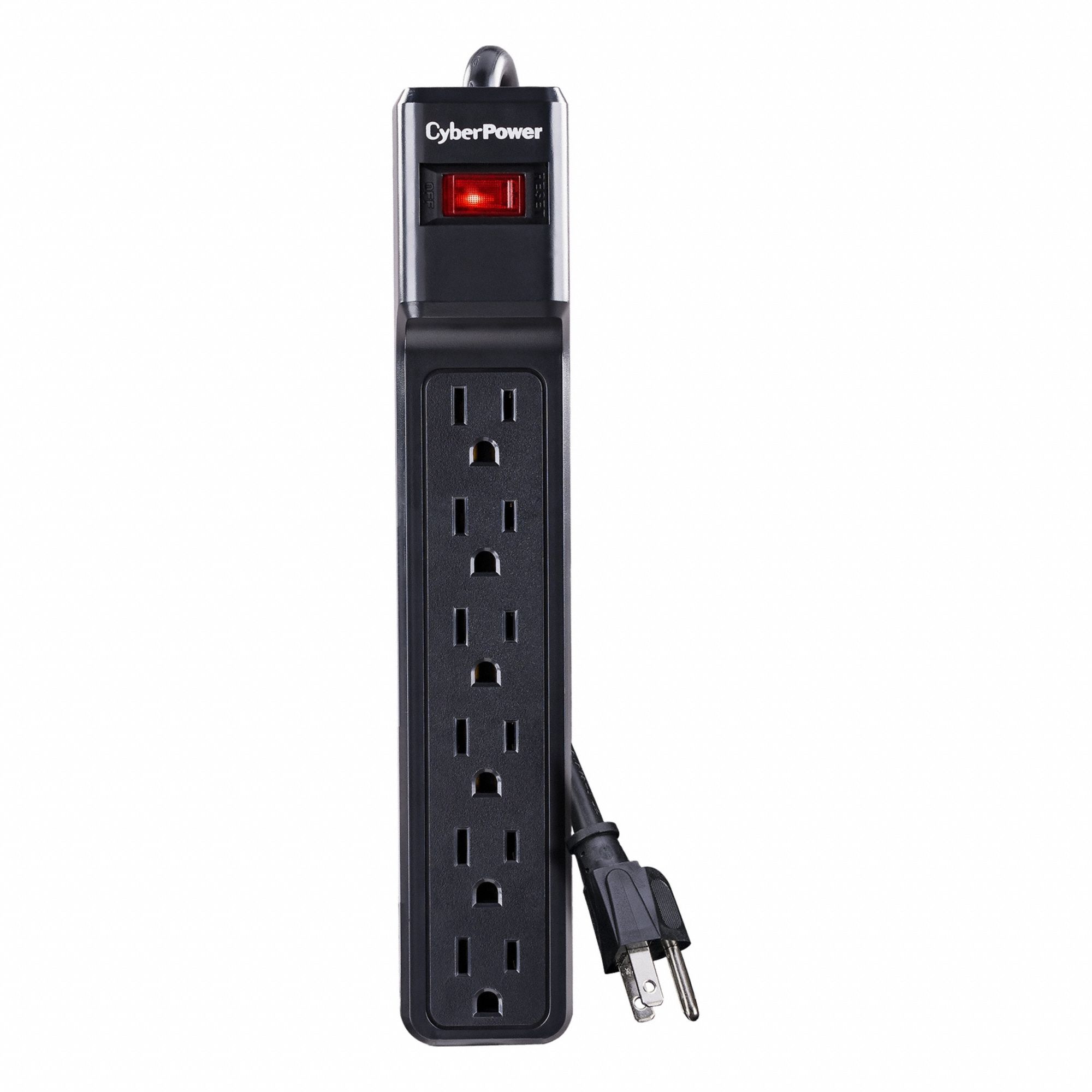 CYBER POWER, 6 Outlets, NEMA 5-15R, Surge Protector Outlet Strip ...