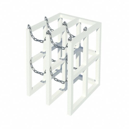 INSTOCK, Vertical, 30 in x 32 in x 30 in, Gas Cylinder Rack - 55PC68 ...