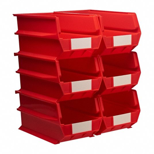 TRITON PRODUCTS, 8 1/4 in x 14 3/4 in x 7 in, Red, Storage Bin - 840ZD3 ...