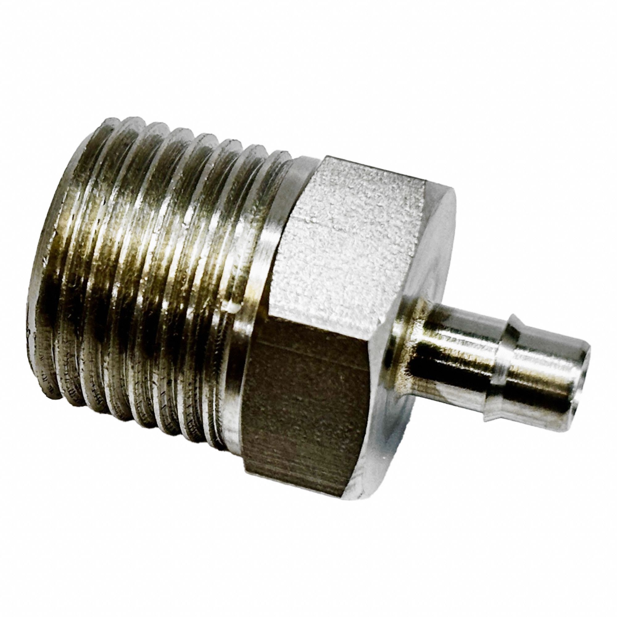 Threaded, Stainless Steel, Mini Barb Fitting - 892NE1|3/8B5-SS - Grainger