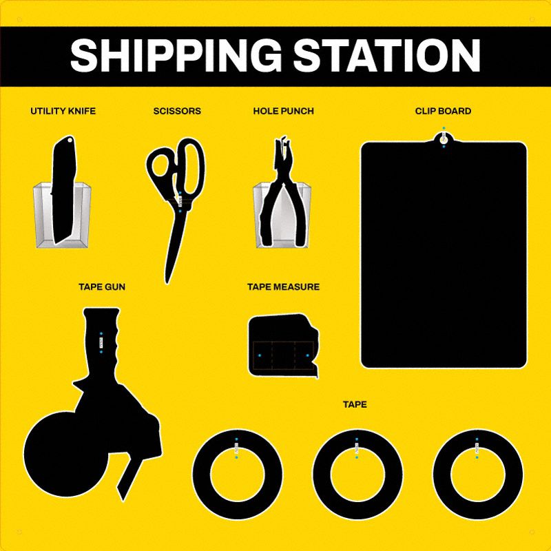 VISUAL WORKPLACE INC., Yellow, 30 in x 30 in, Shadow Board - 913N77|30 ...